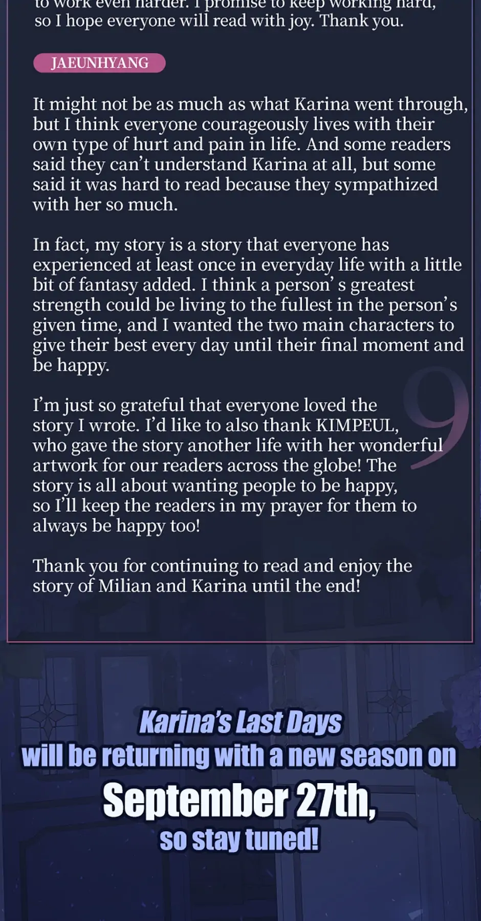 Karina’s Last Days - Chapter 39.5 - Toonclash